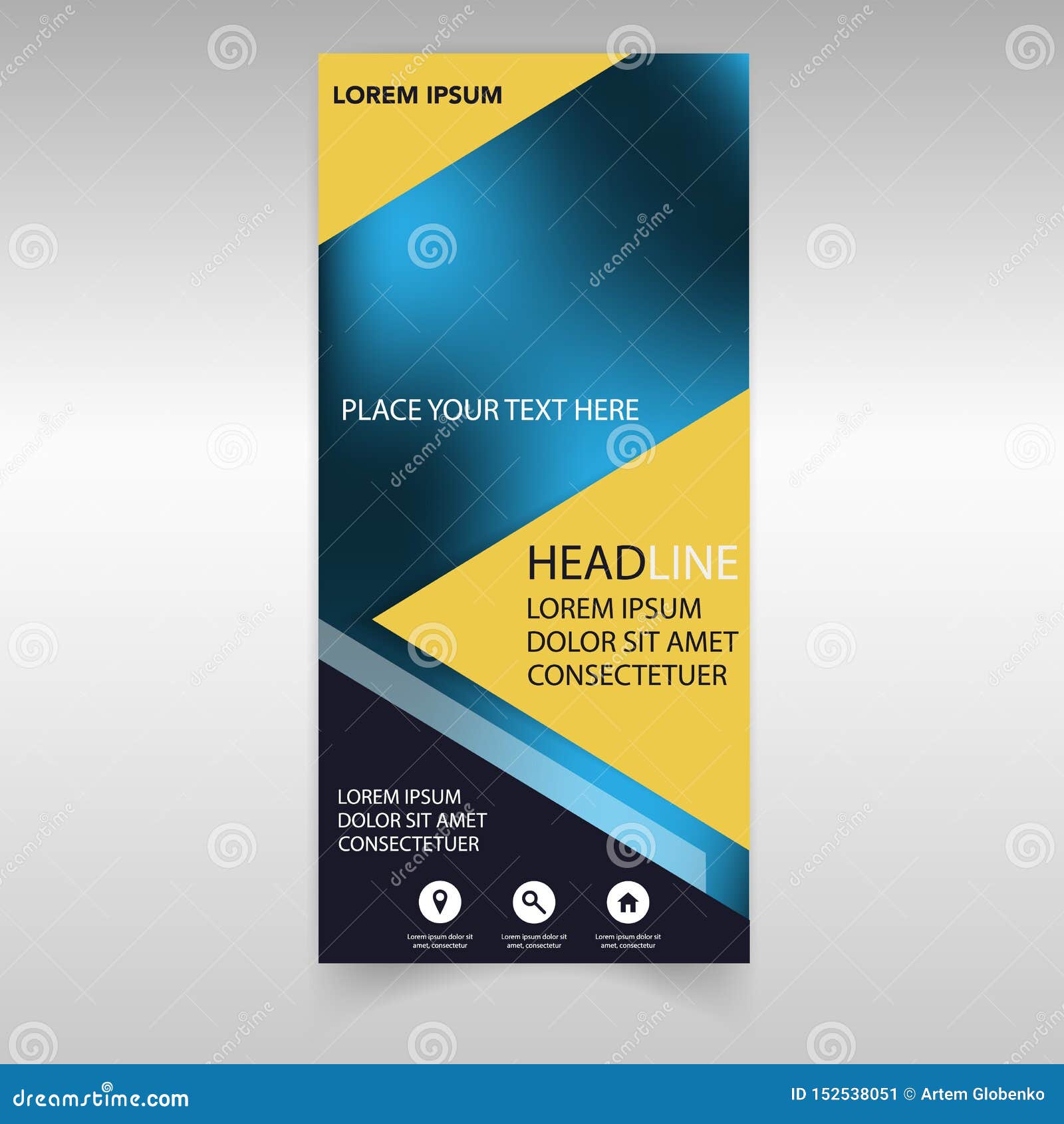 Design Template Vertical Flyer. Geometric Banner, Vector Template Stock ...