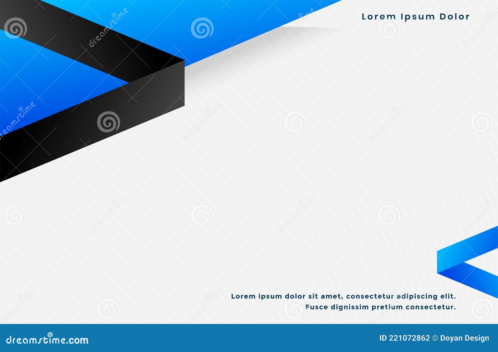 Design Template with White Blue Geometric Shapes Stock Vector ...