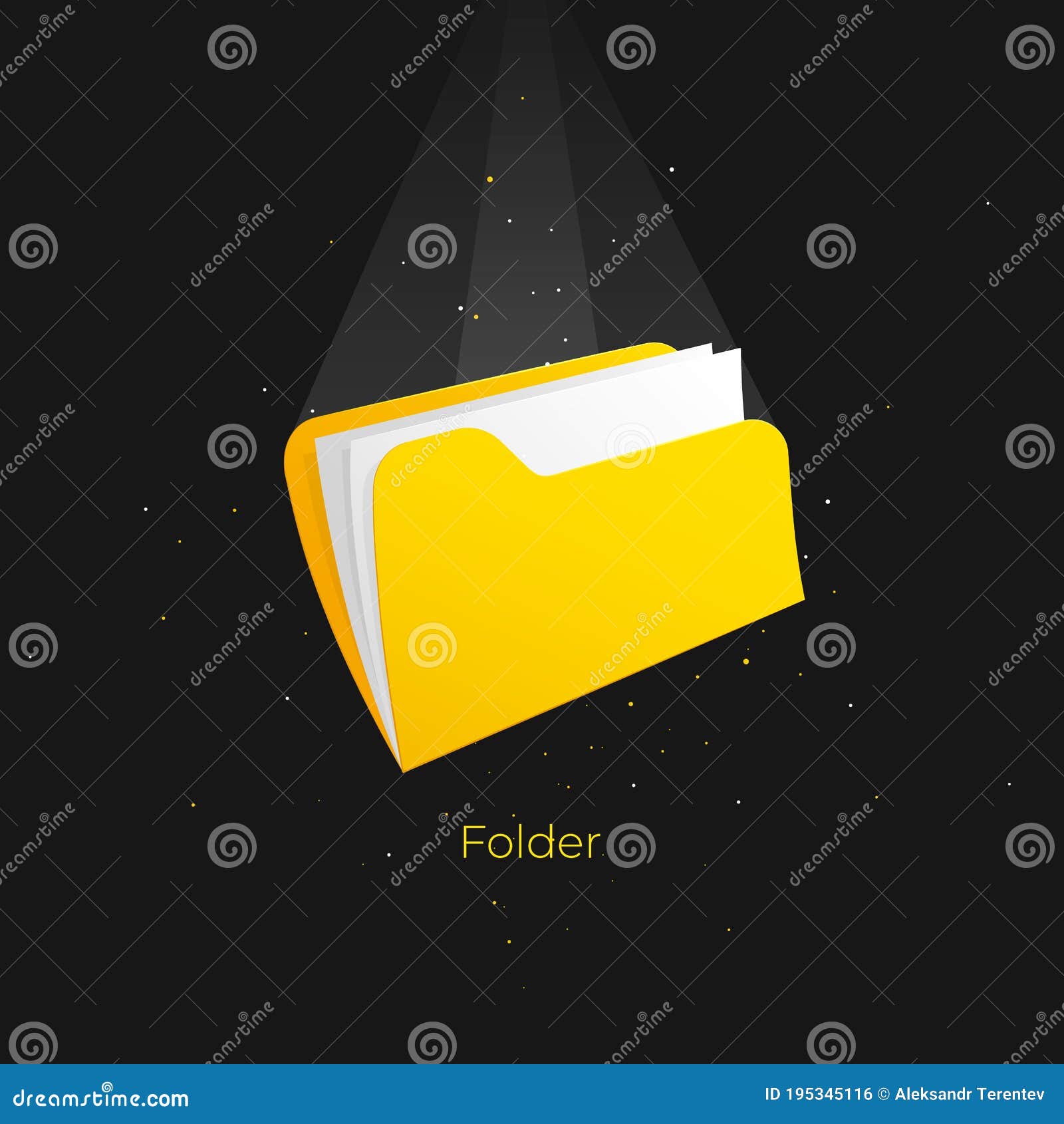 Design Template With Yellow Folder Sheet On Black Background. Template ...