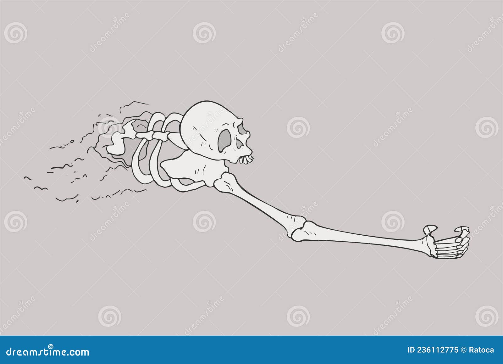 Design of Terrifying Skeleton Draw Stock Vector - Illustration of ...