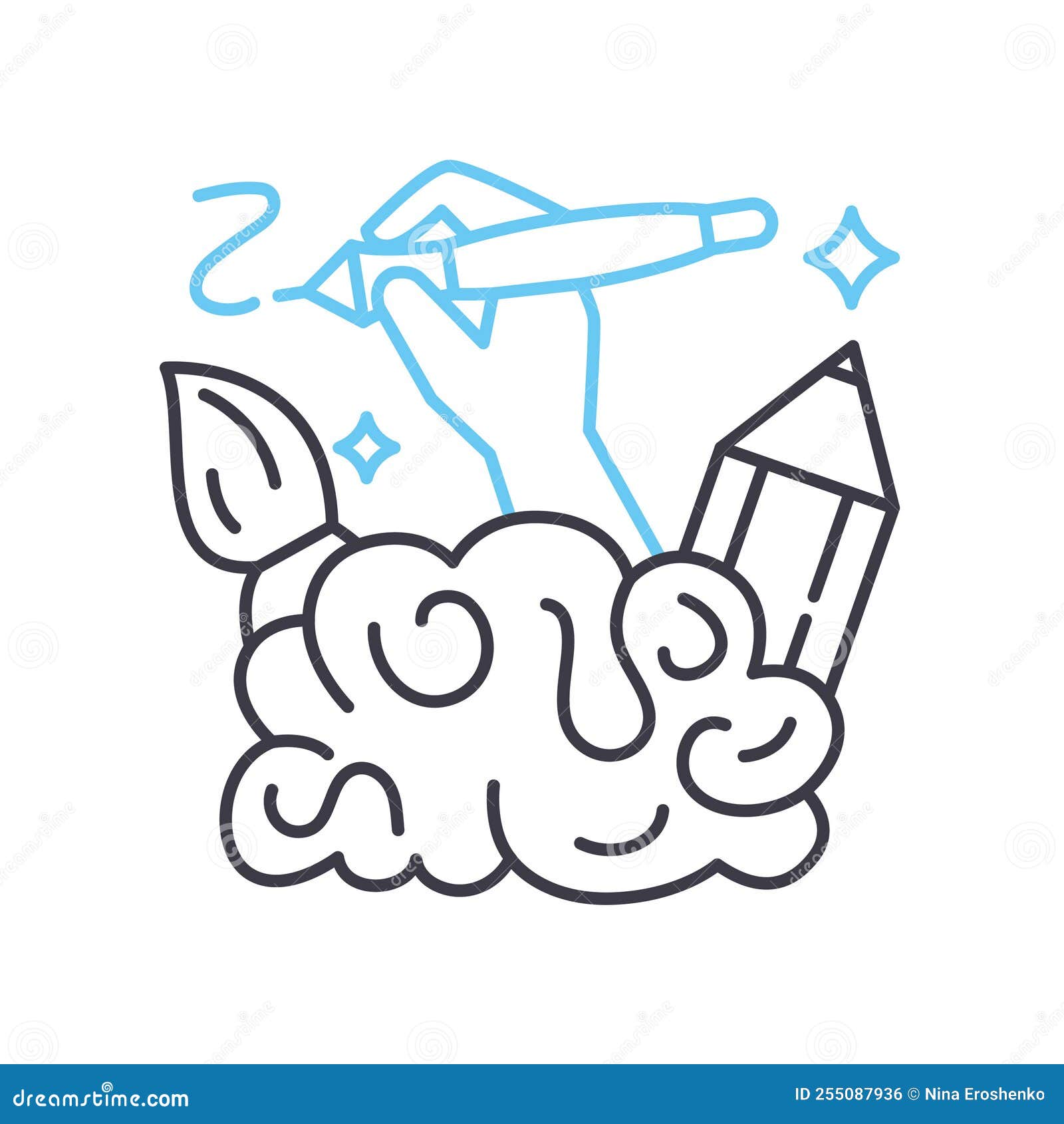 Design Thinking Line Icon, Outline Symbol, Vector Illustration, Concept ...