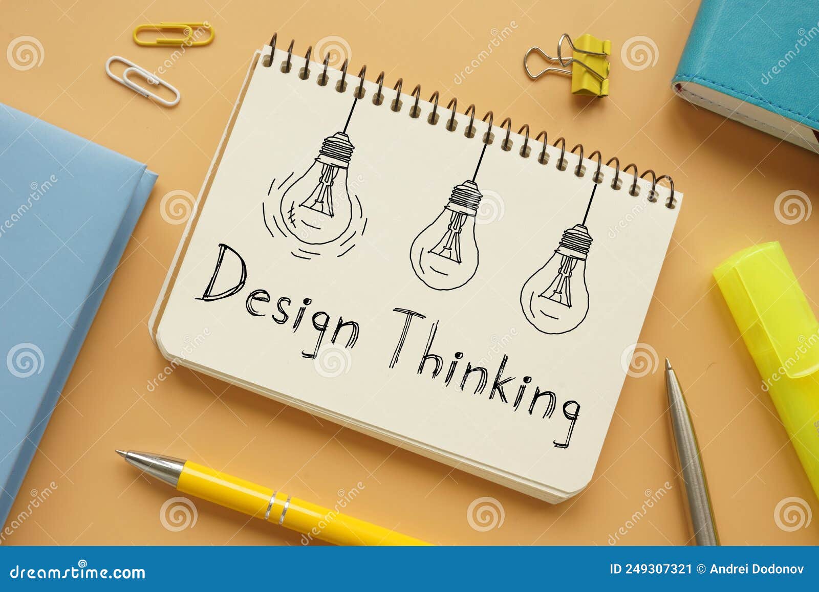 Design Thinking Process is Shown Using the Text Stock Image - Image of ...
