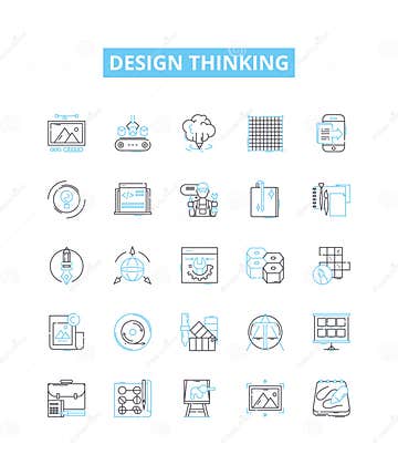 Design Thinking Vector Line Icons Set. Design, Thinking, Ideation ...