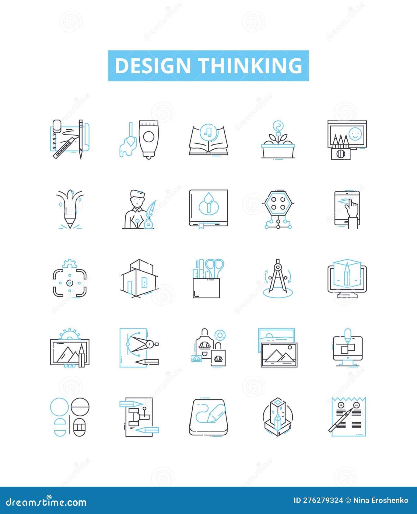 Visualize Ideate Brainstorm On Blue Royalty-Free Stock Photo | CartoonDealer.com #208313265