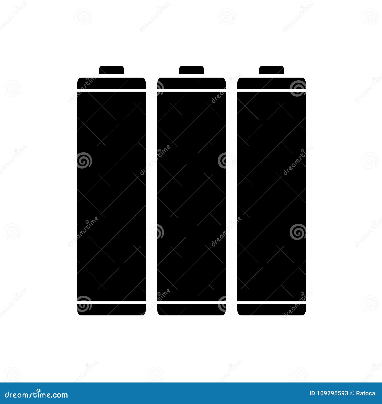 Three Batteries Illustration Stock Vector - Illustration of sign ...