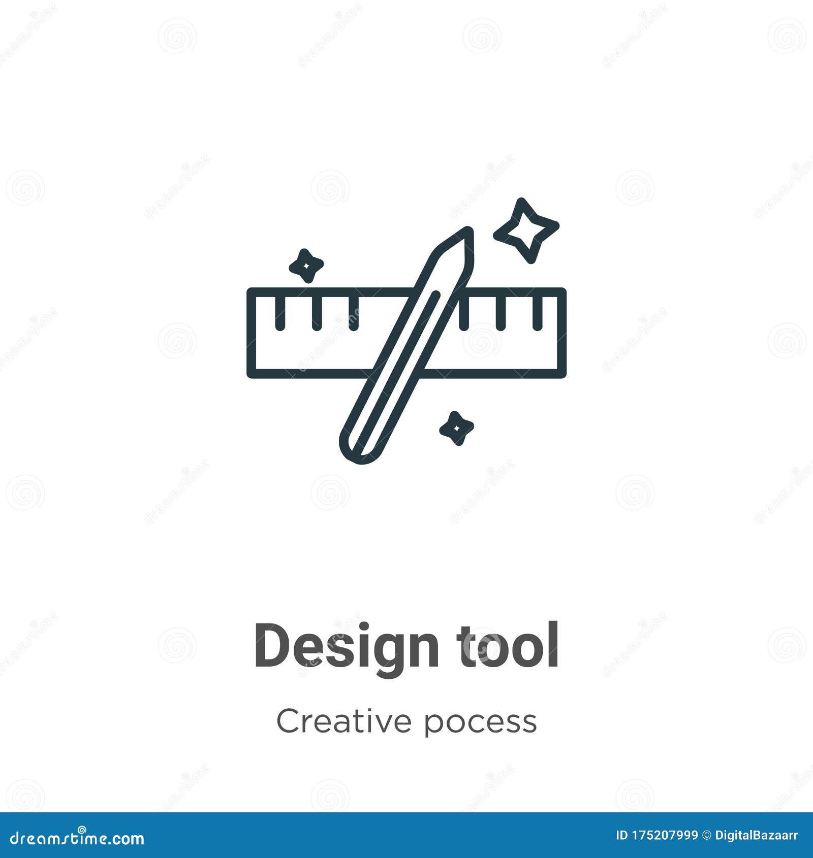 Design Tool Outline Vector Icon. Thin Line Black Design Tool Icon, Flat ...