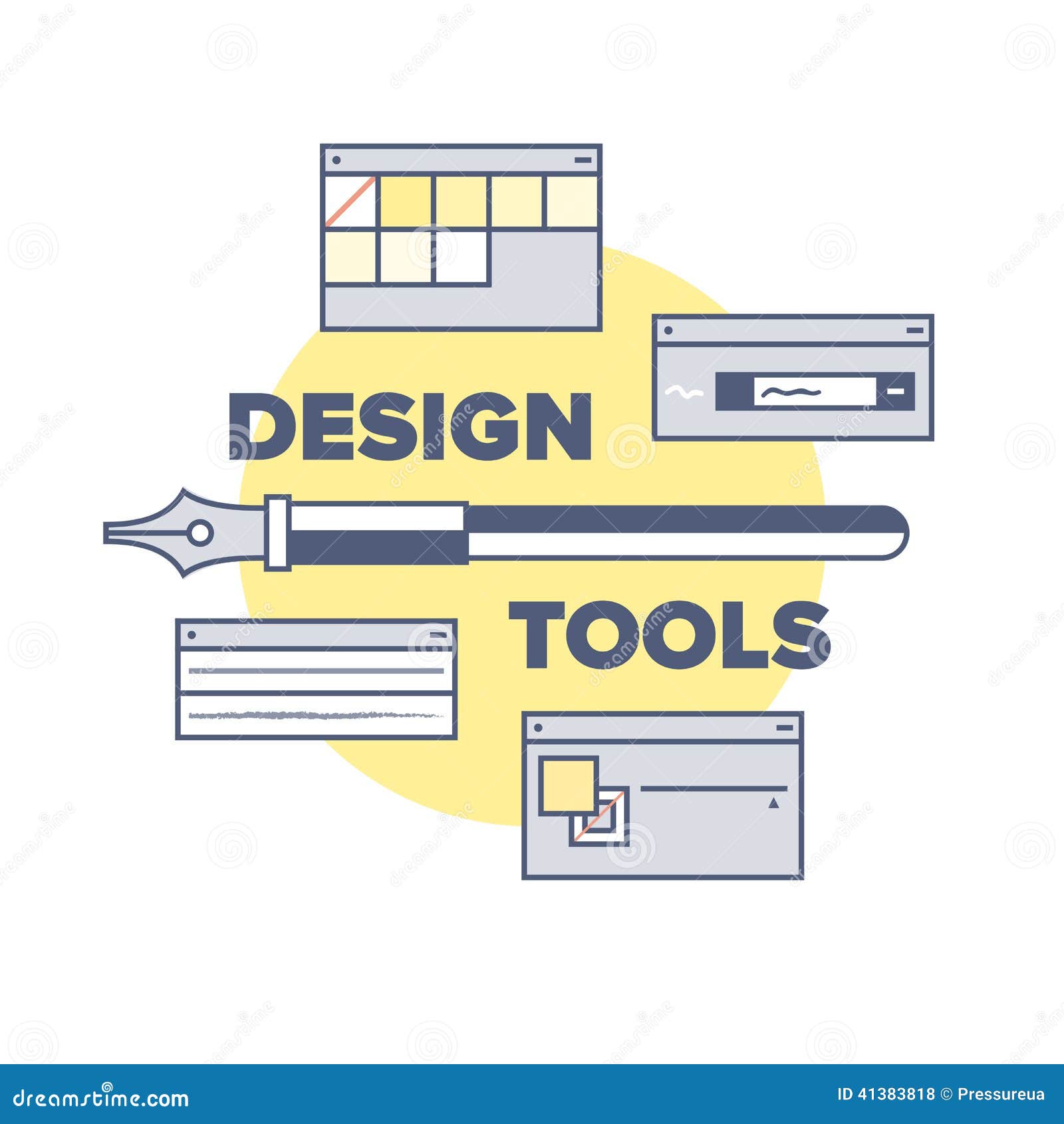 Design Tools and Equipments Illustration Concept Stock Vector ...