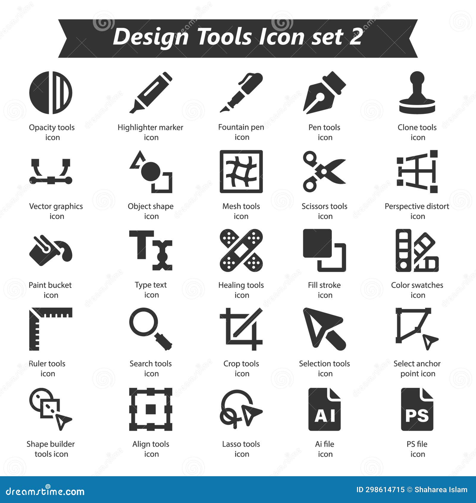 Design Tools Icon Set 2 stock illustration. Illustration of search ...