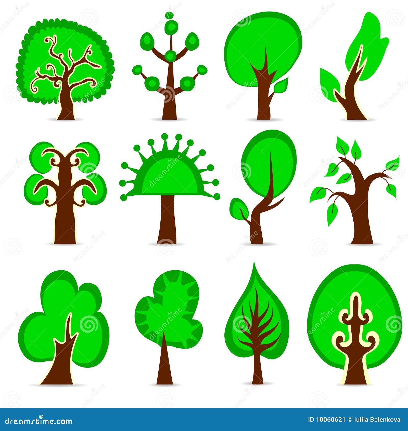 Design tree set stock vector. Illustration of design - 10060621