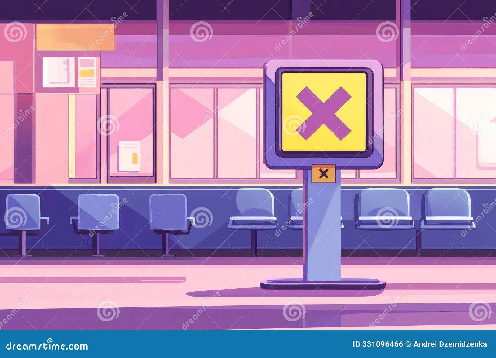 The Design of the TV Depicts a Red Error Symbol Symbolizes Technical ...