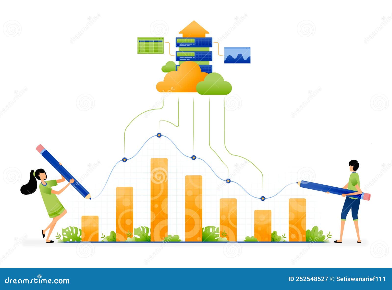 Design of Two Employees Draw Charts and Upload Data To Be Processed in ...