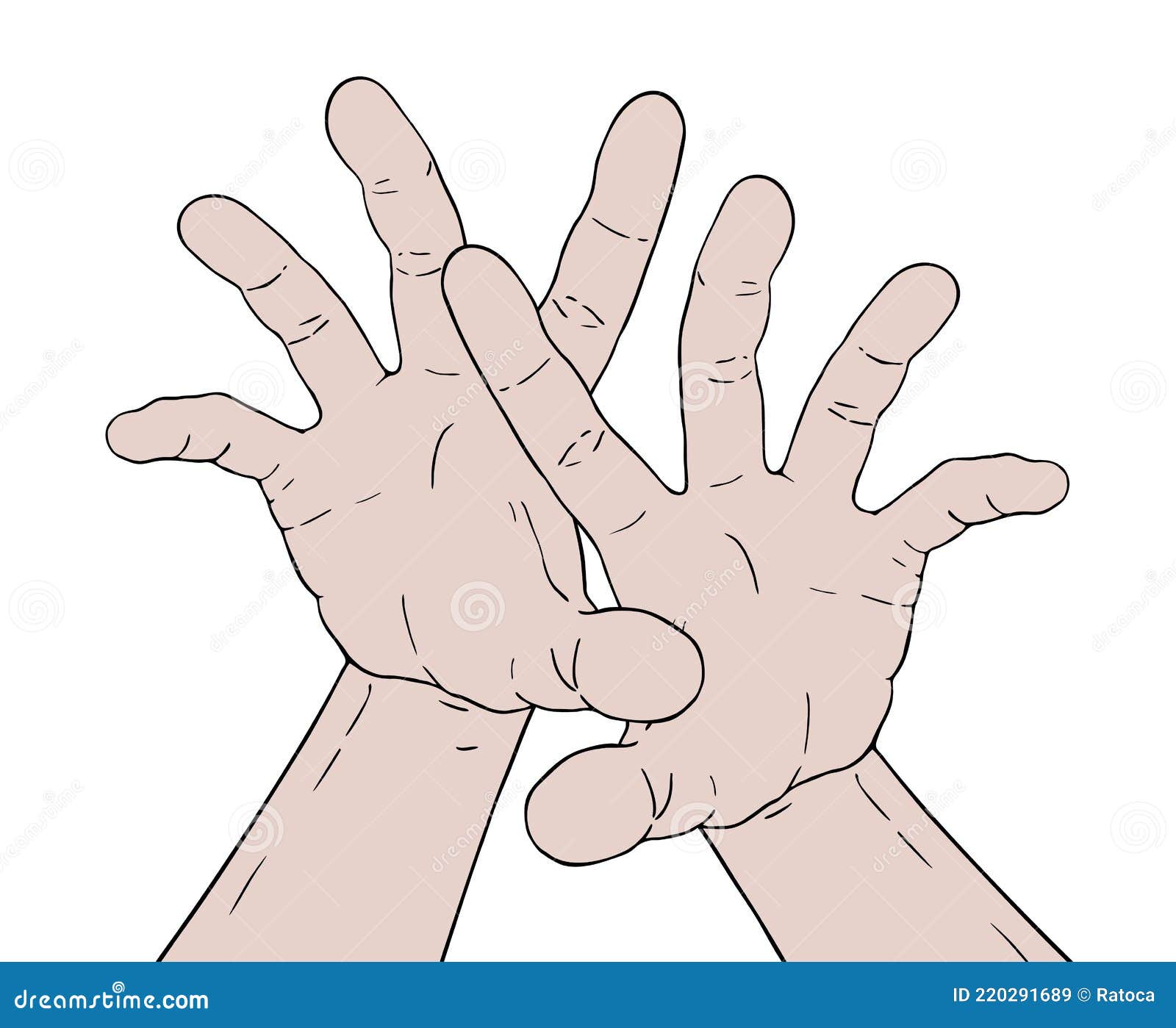 Design of two open hands stock vector. Illustration of palm - 220291689