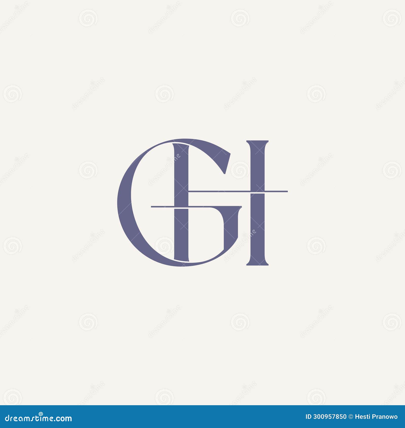 Design Typography GH Initial Letter Logo Purple Color Stock ...