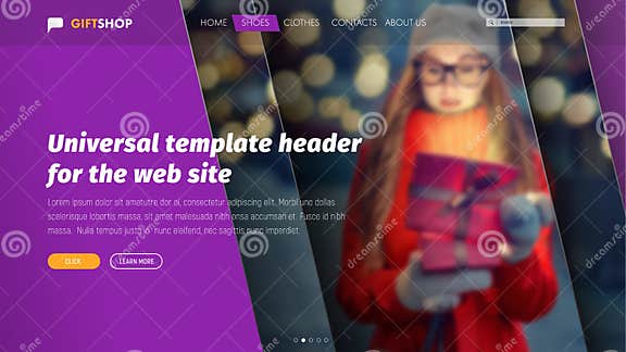 Design of Ultraviolet Header for a Web Site with a Place for Photos ...