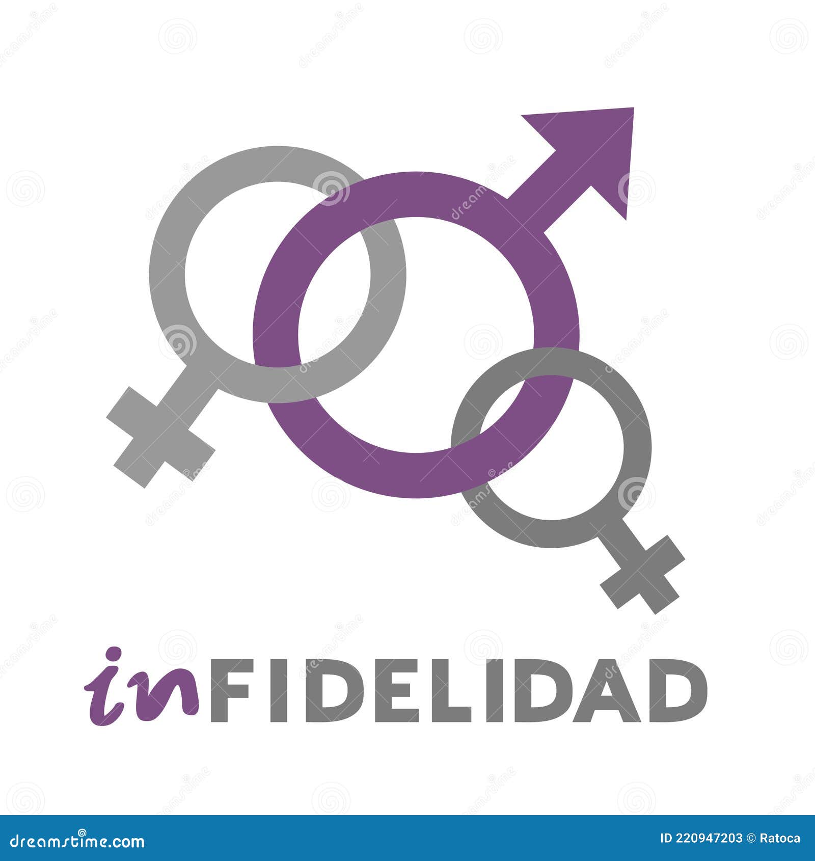 Design of Unfaithful Man Icon, Infidelity Message in Spanish Stock ...