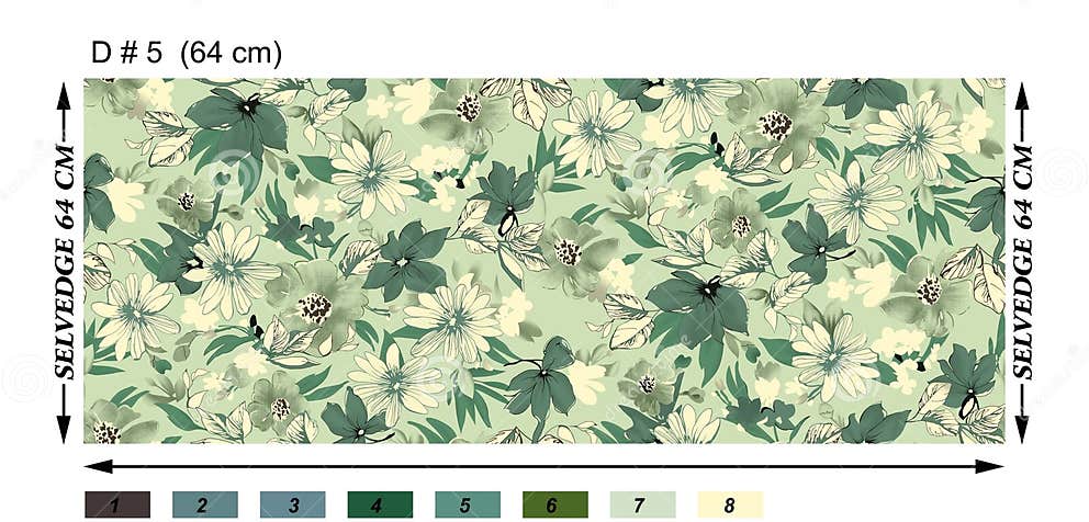 Textile Print Design Bedsheet Collection Stock Illustration ...