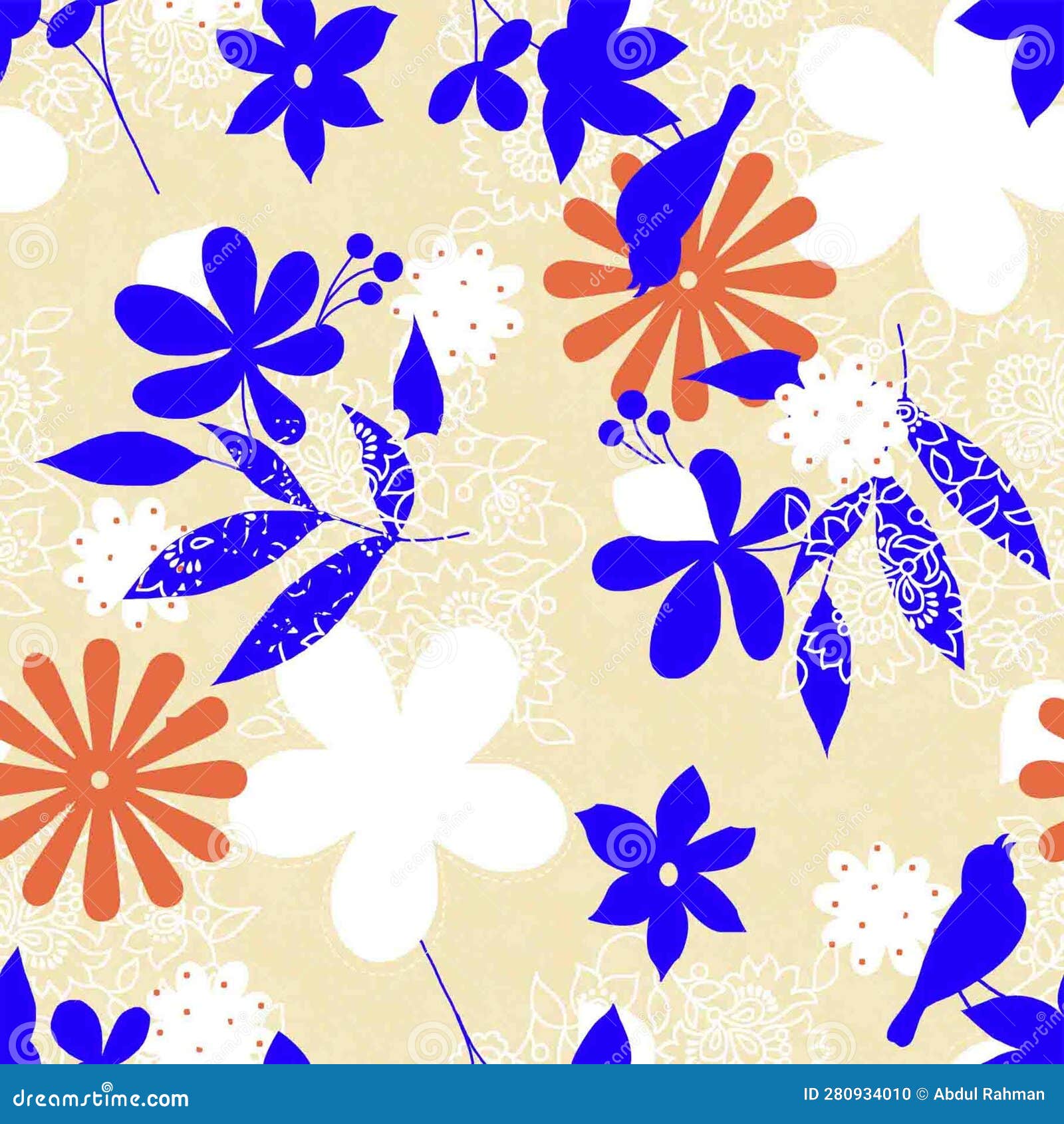 Textile Print Design Bedsheet Collection Stock Illustration ...