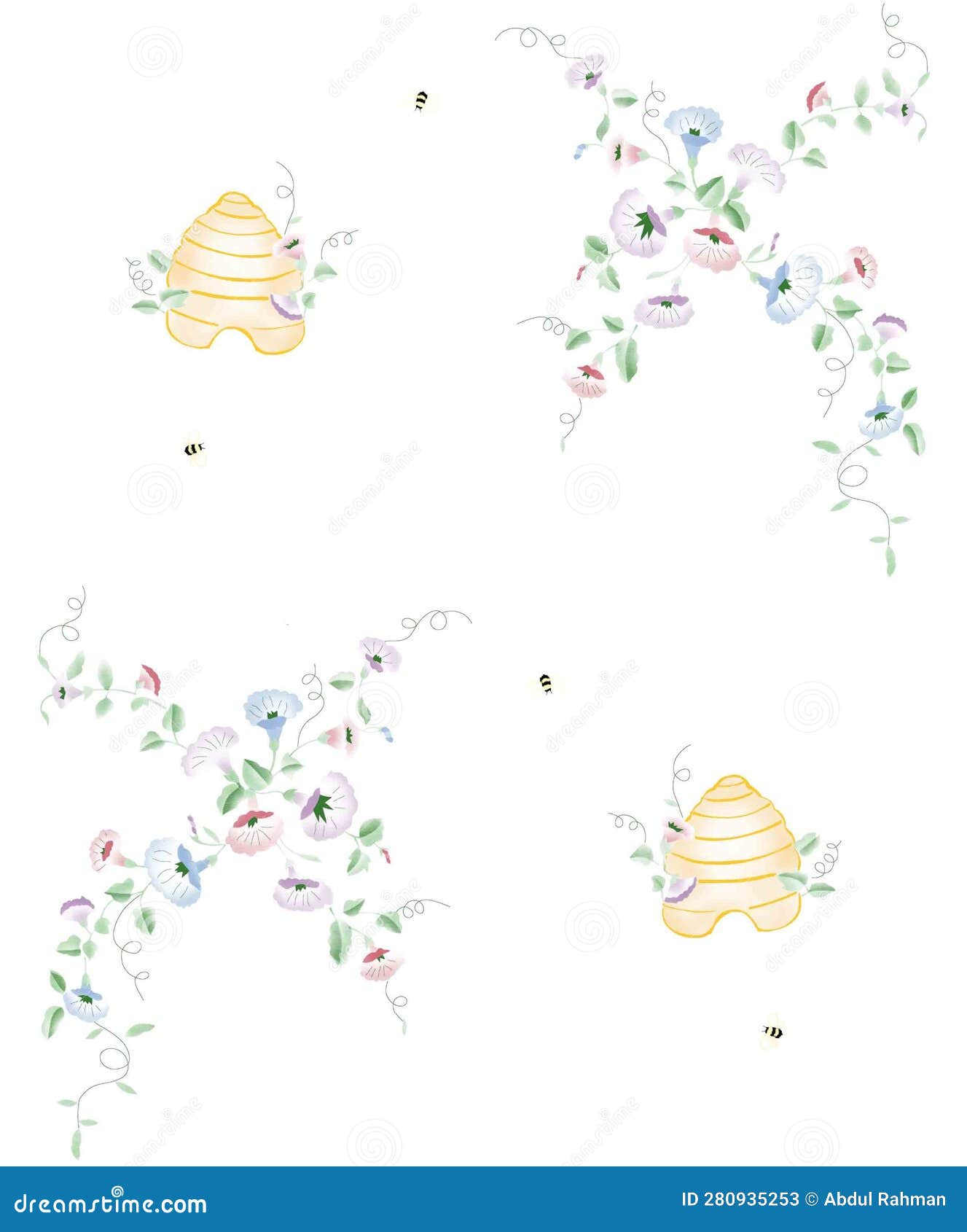 Textile Print Design Bedsheet Collection Stock Illustration ...