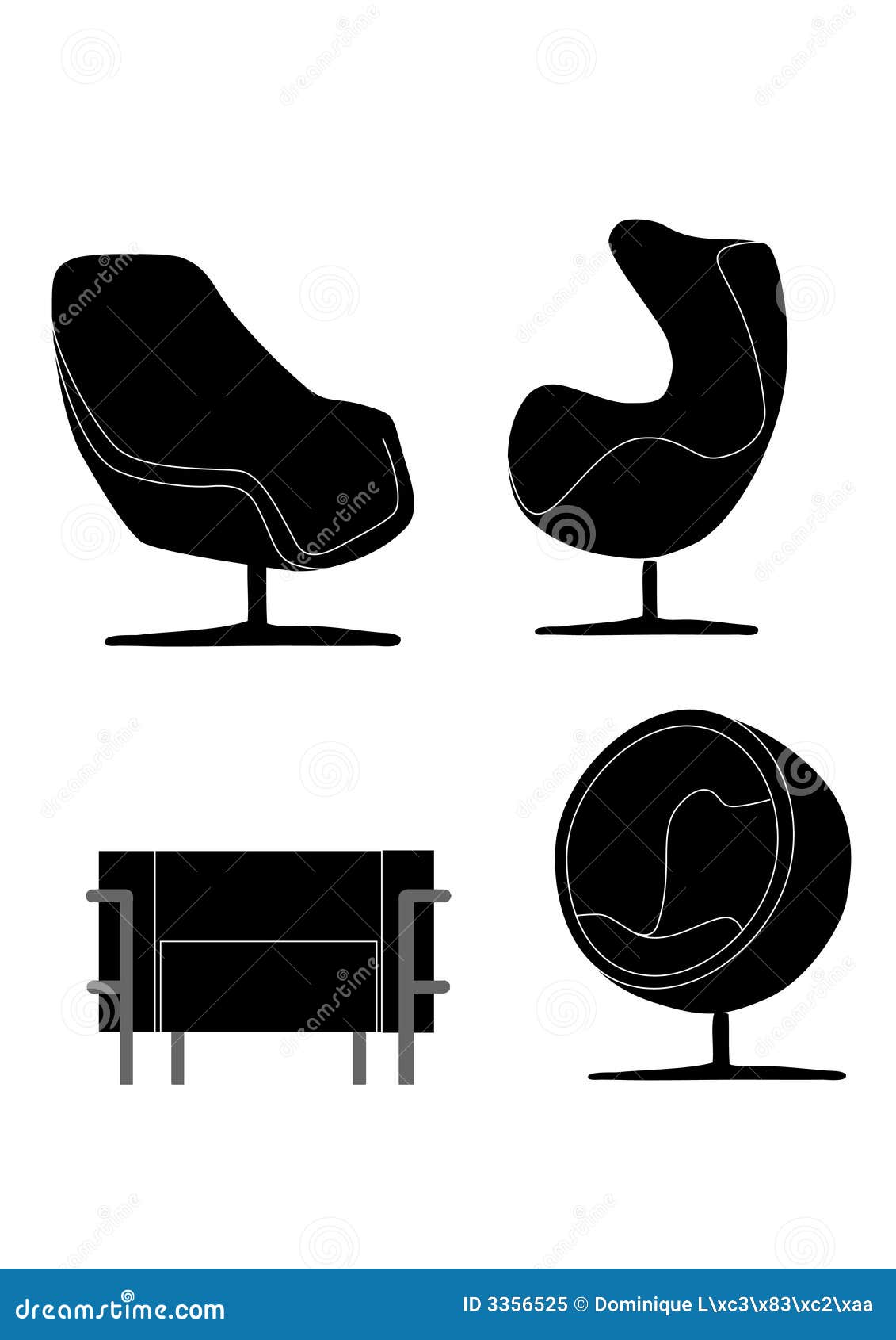 Design vector chair stock vector. Illustration of corbusier - 3356525