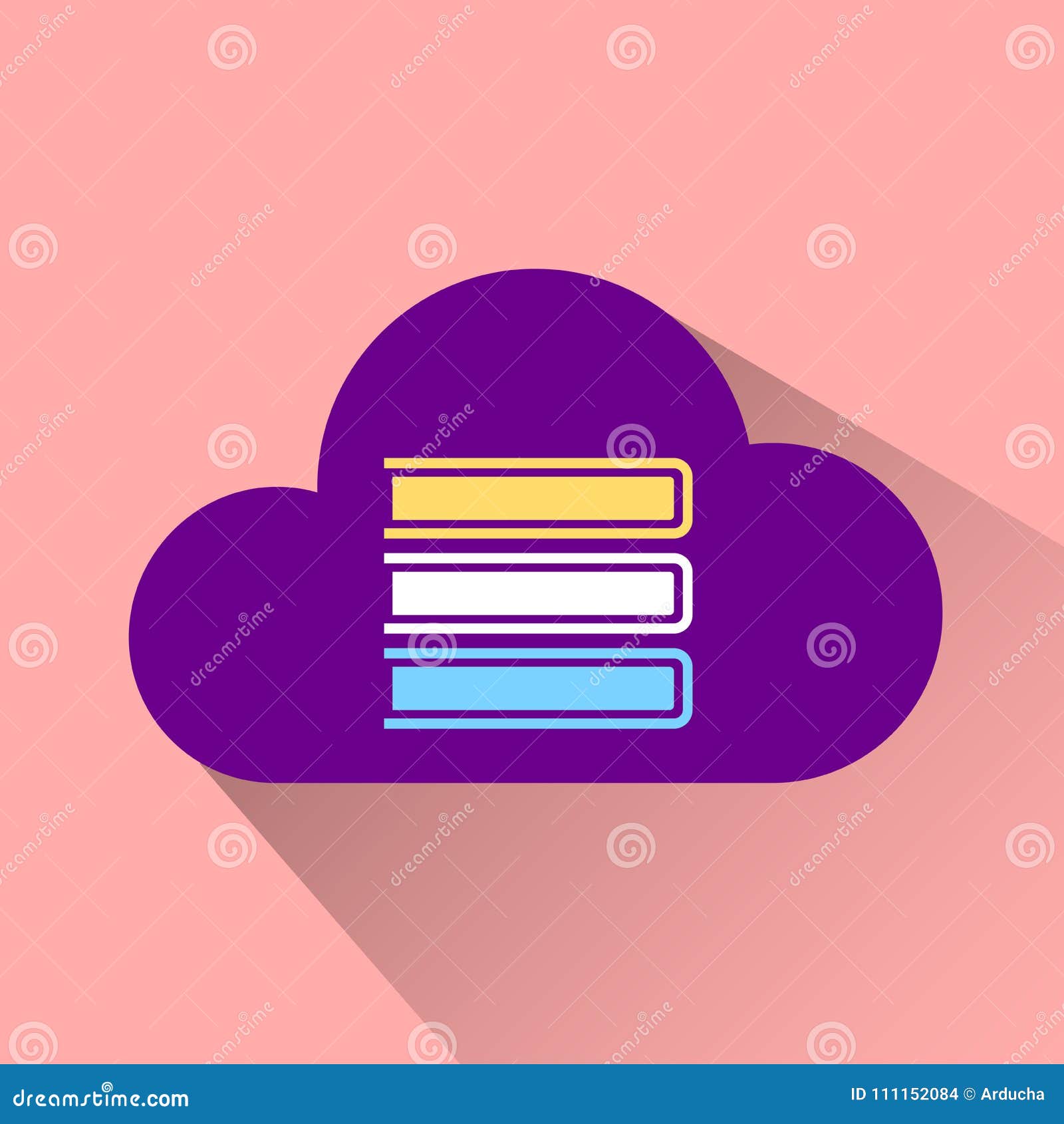 Cloud Storage Flat Icon Design Stock Vector - Illustration of cloud ...