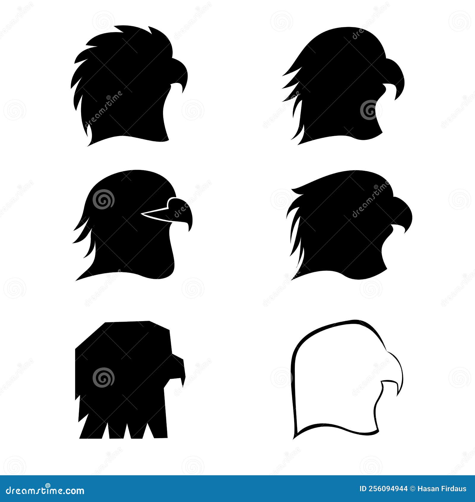 Design Vector Eagle Silhoutte Line Stock Vector - Illustration of text ...