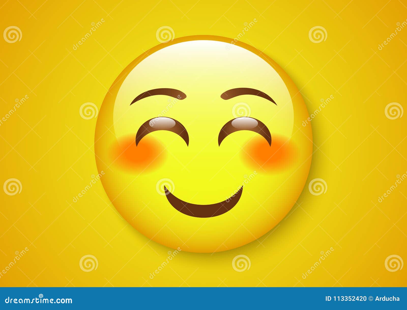 Smile shy face stock vector. Illustration of icon, character - 113352420