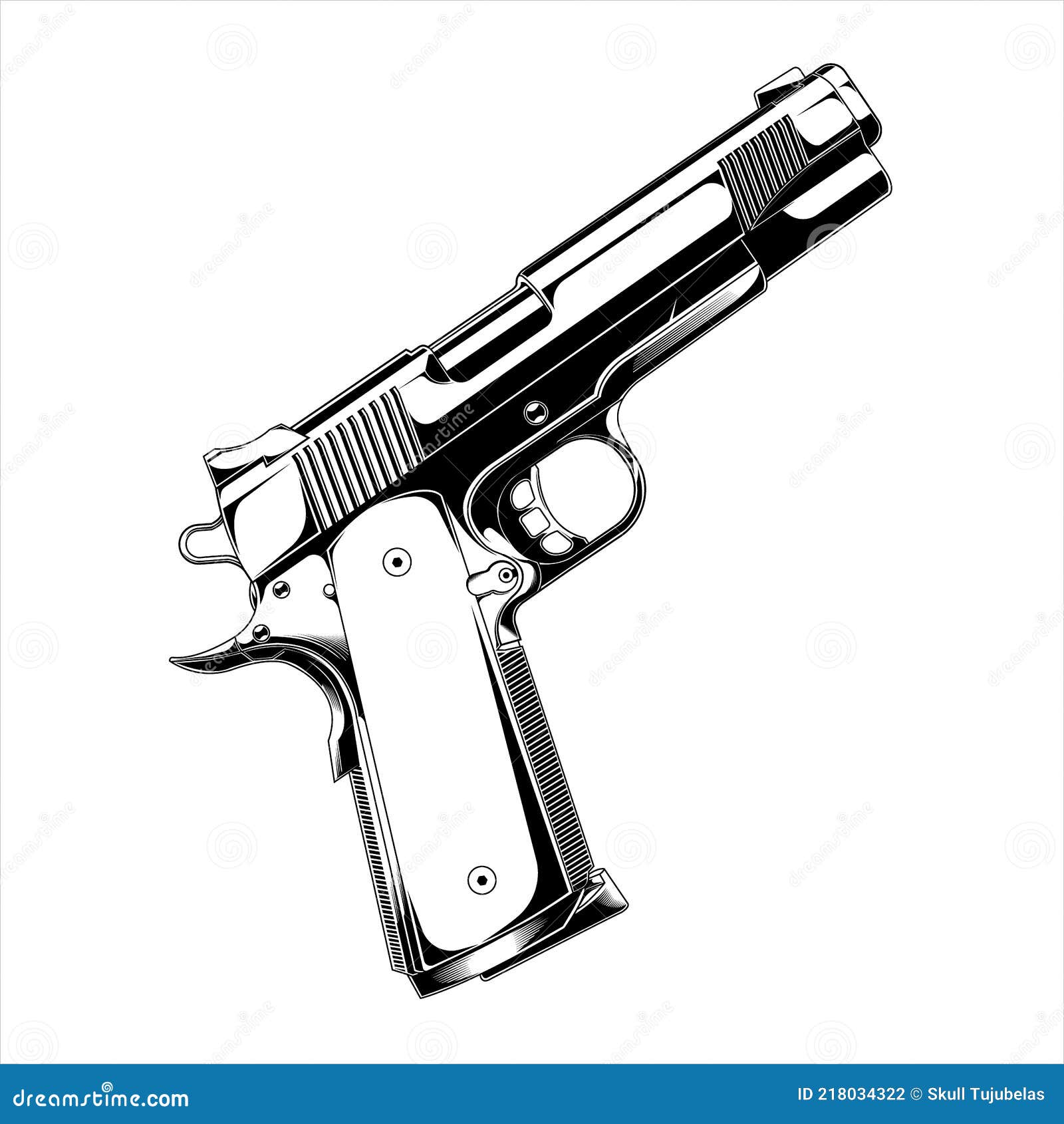 Gun nighthawk predator stock vector. Illustration of isolated - 218034322
