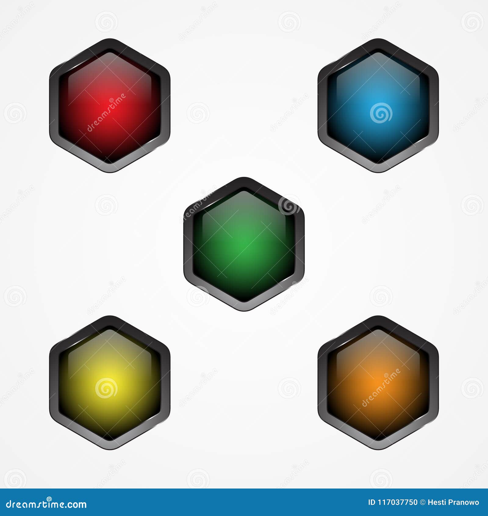 Design Vector Hexagon Button for Web Button Icon Stock Vector ...