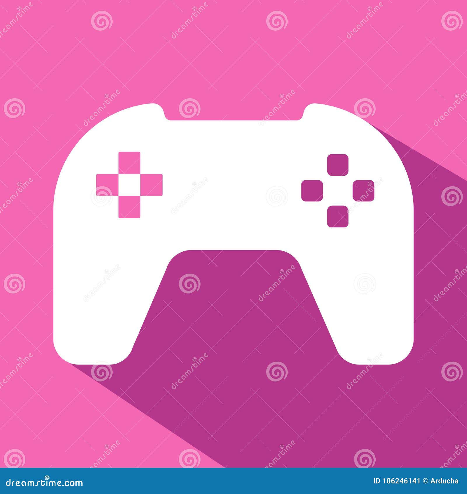 Game Icon with Flat Design Color Pink Stock Vector - Illustration of ...