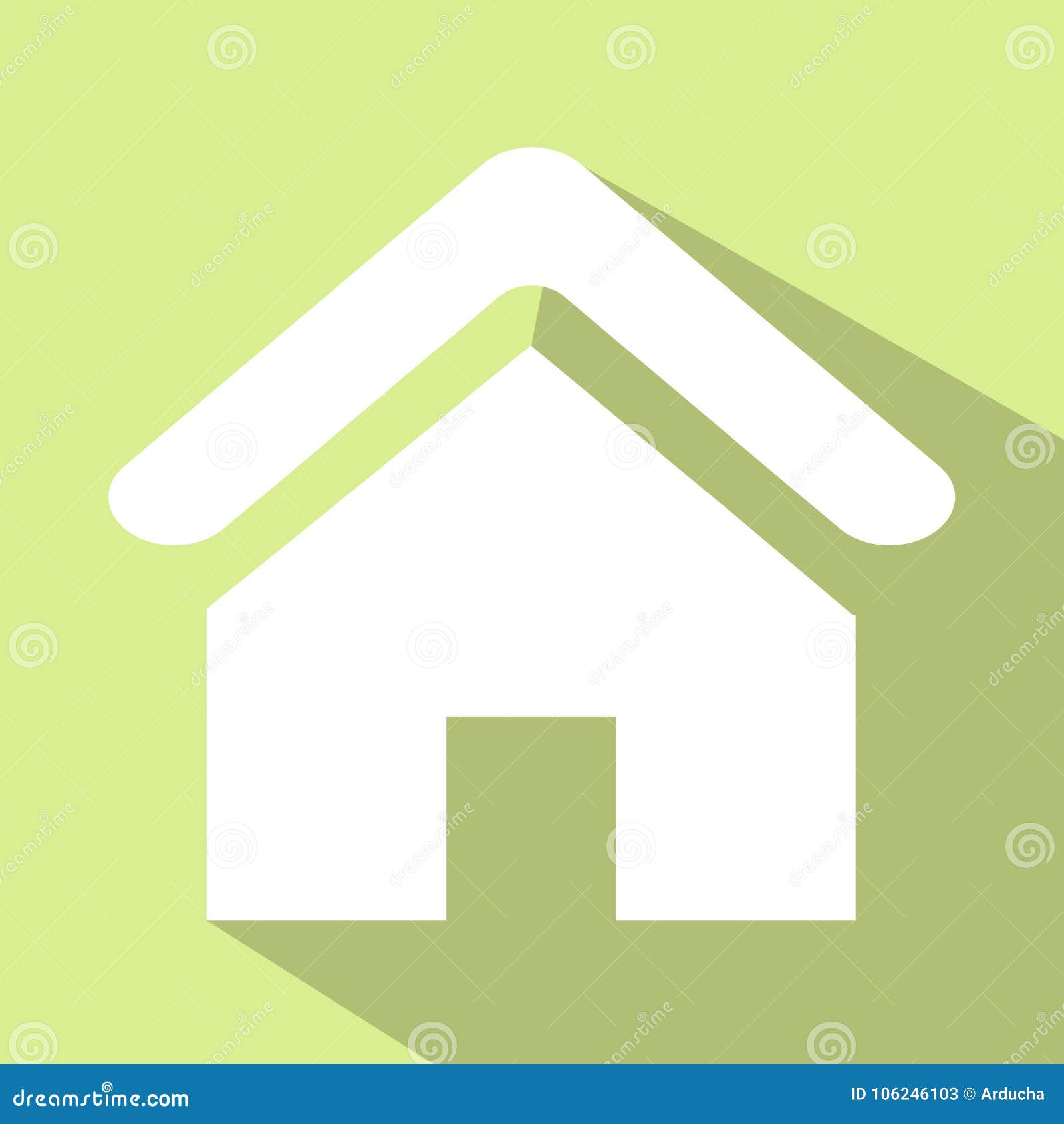 Home Icon with Flat Design Color Green Stock Vector - Illustration of ...