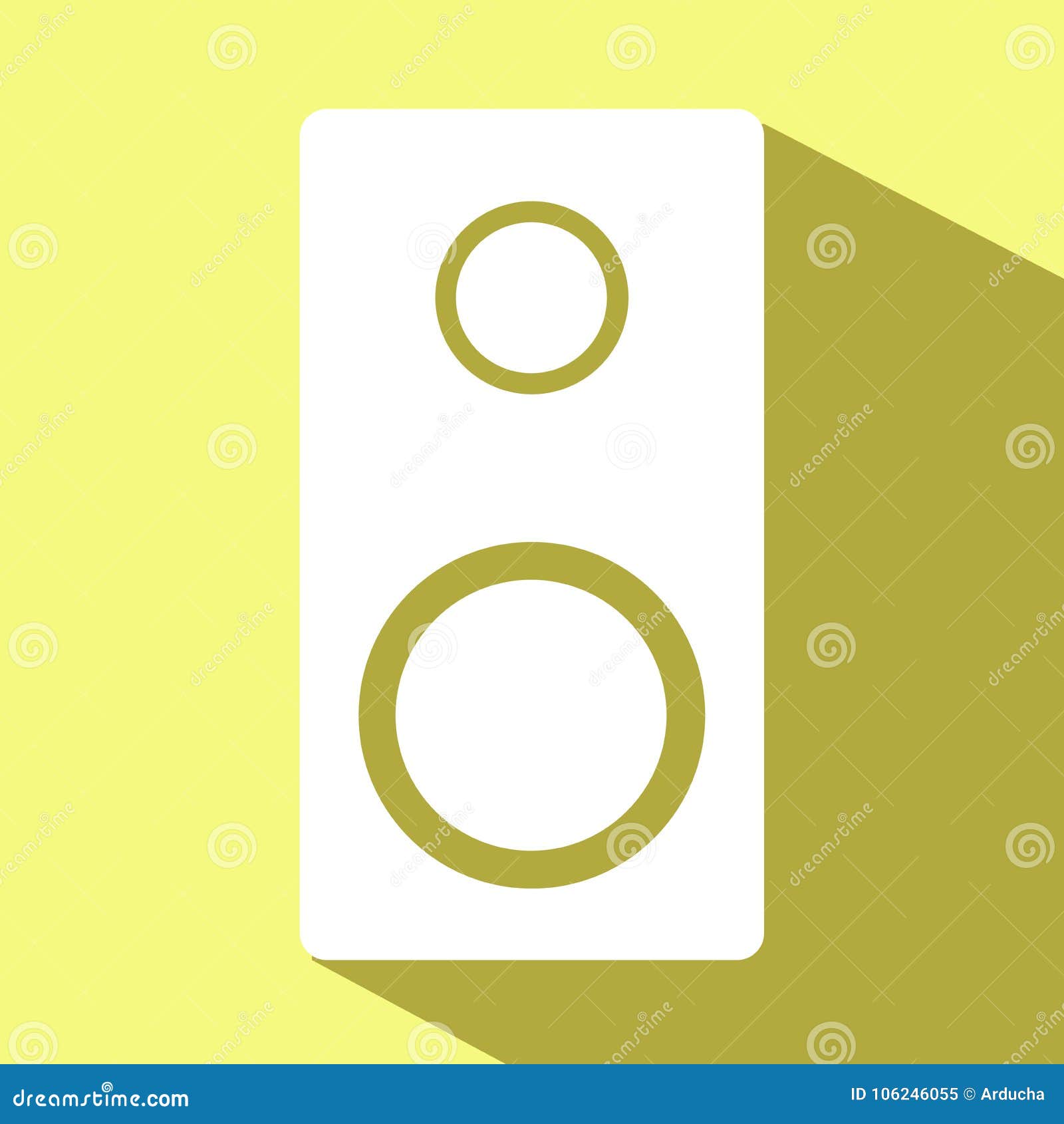 Sound Icon with Flat Design Color Yellow Stock Vector - Illustration of ...