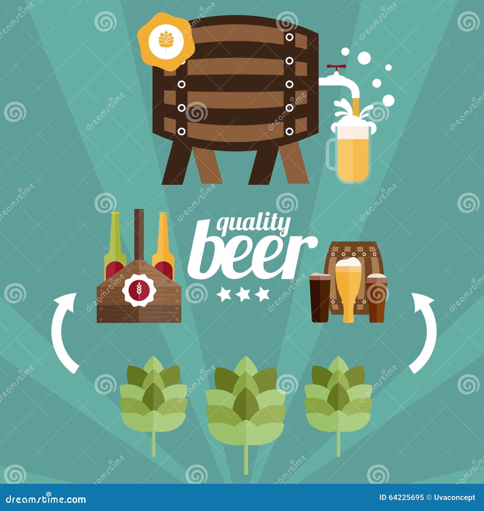 Design Vector Illustration of Beer Theme Stock Vector - Illustration of ...