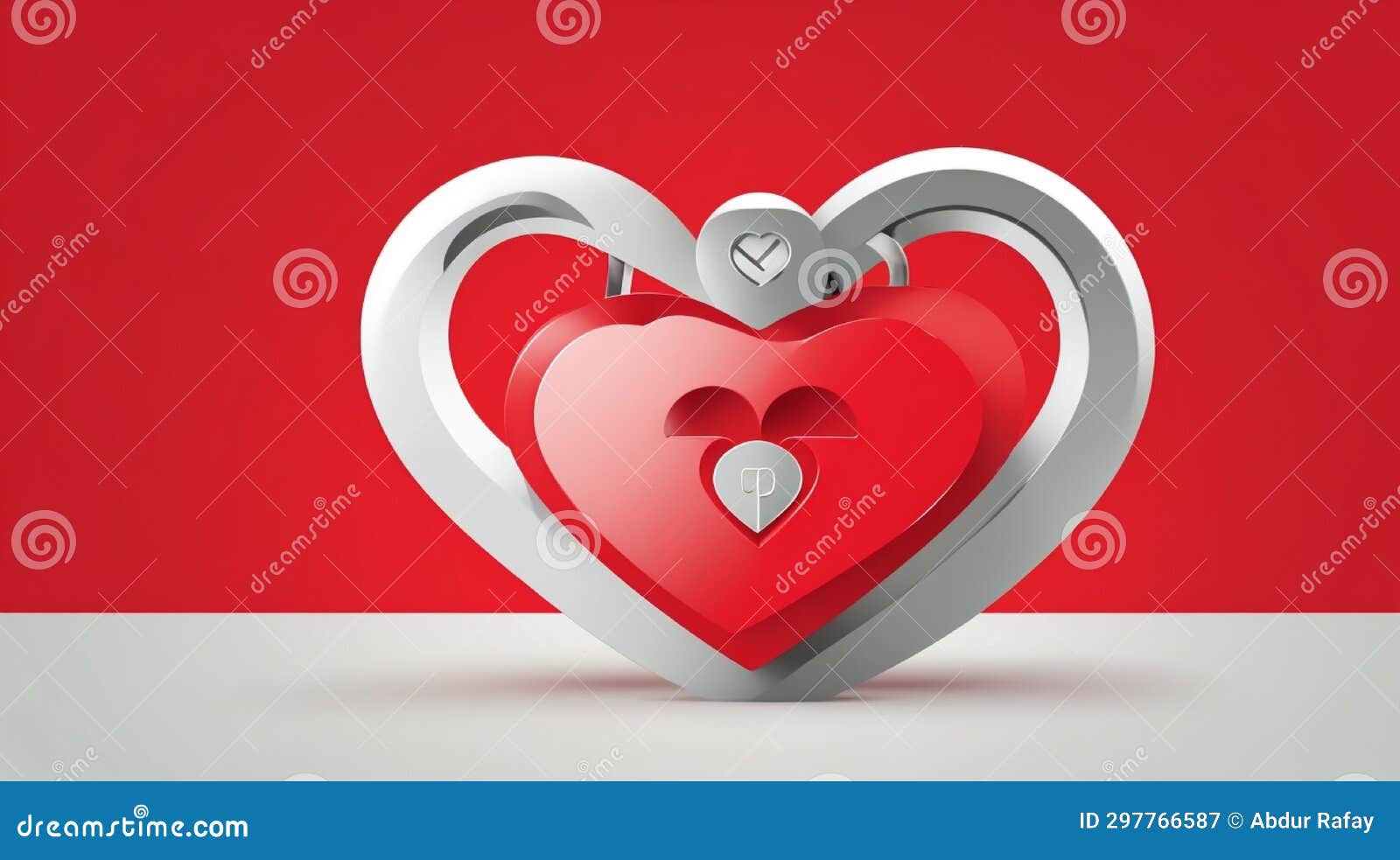 Design a Vector Image of a White and Red Key Unlocking a Heart-shaped ...