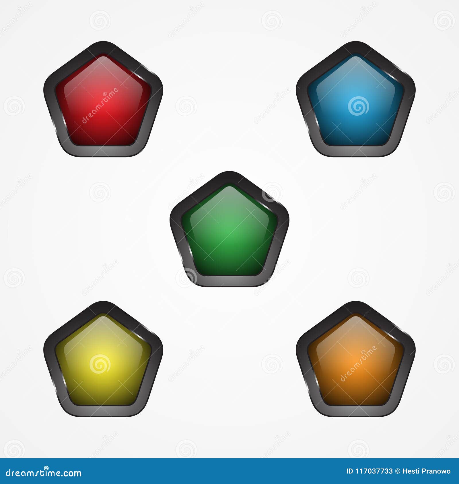 Design Vector Pentagon Button for Web Button Icon Stock Vector ...