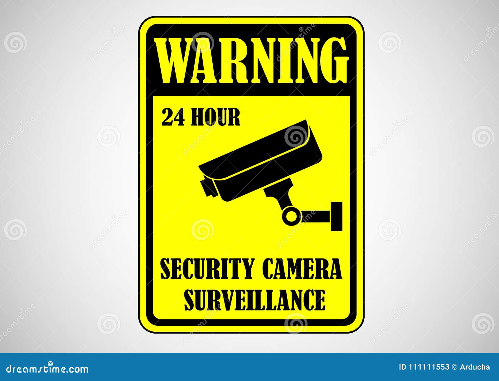 Security Camera Sign with Square Yellow Shape Stock Vector ...