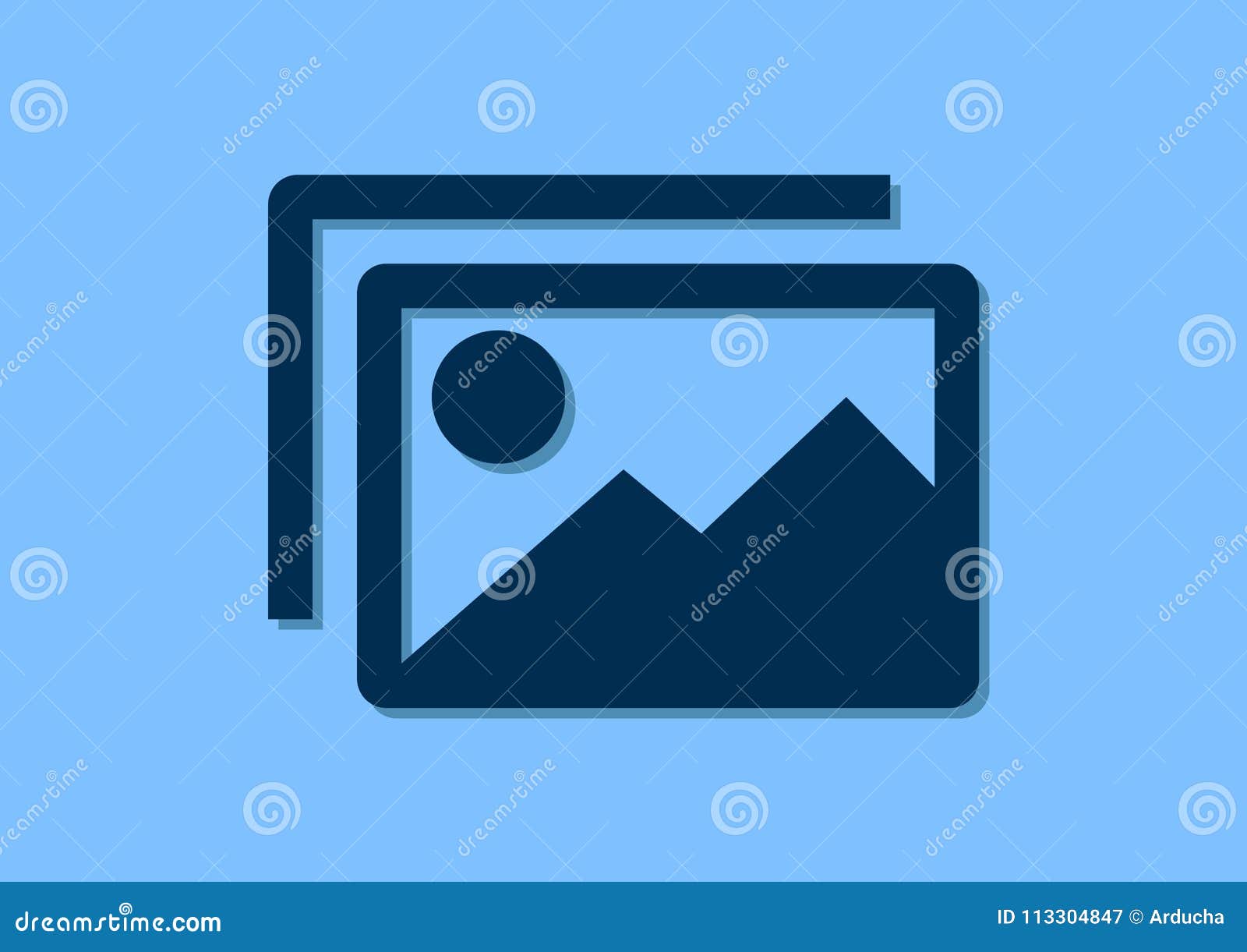 Picture blue icon stock vector. Illustration of document - 113304847