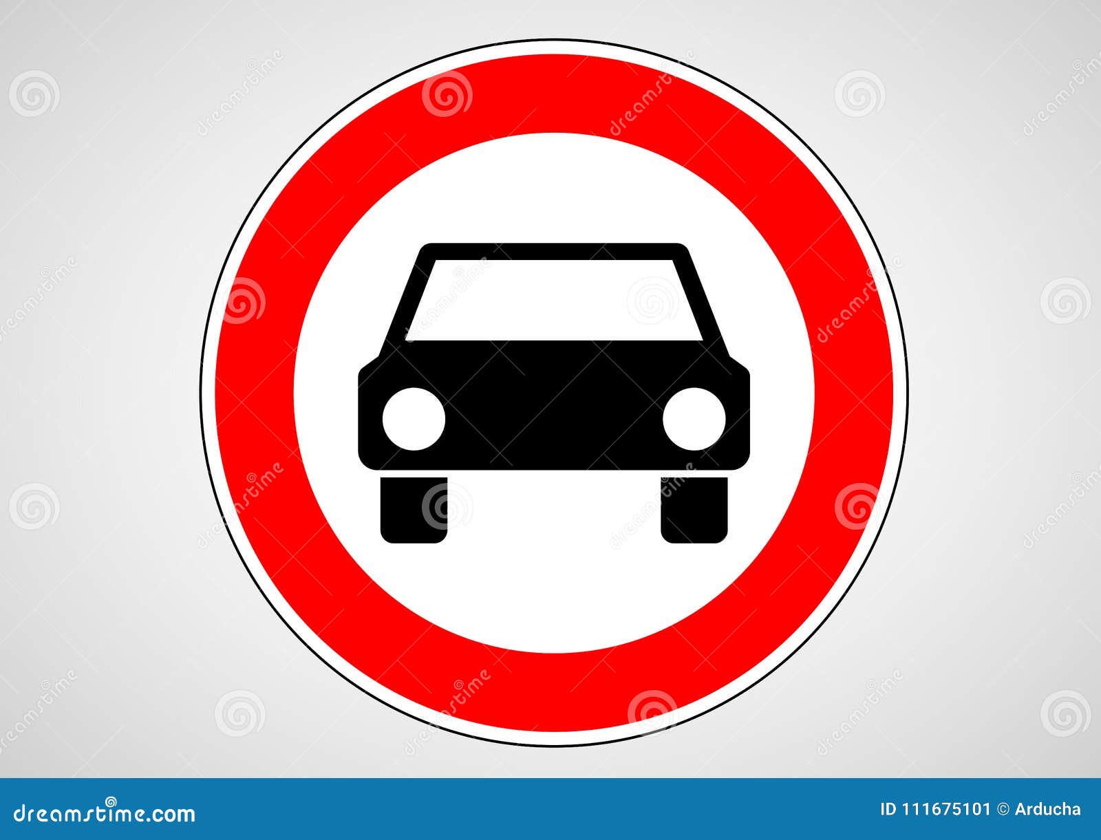 Car path way traffic sign stock vector. Illustration of prohibited ...