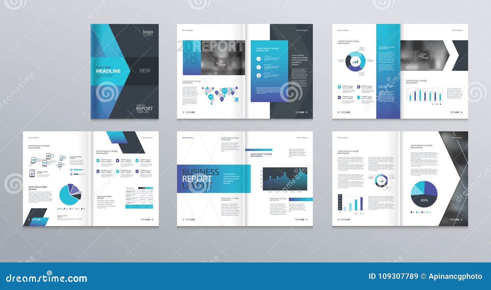 Company Profile Overview Template With Red Circles Cartoon Vector ...