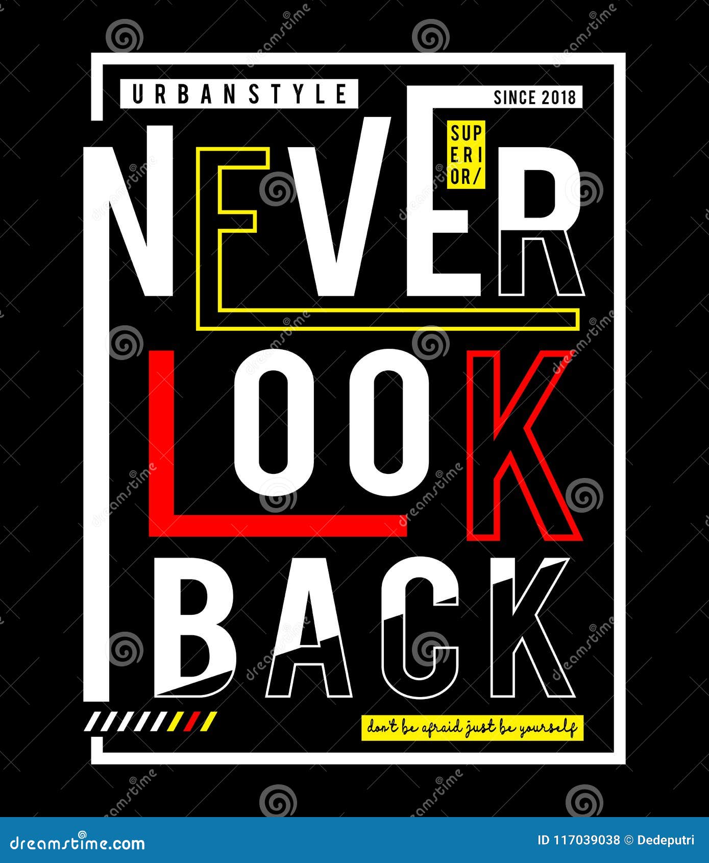 Design Vector Typography Never Look Back Stock Vector - Illustration of ...