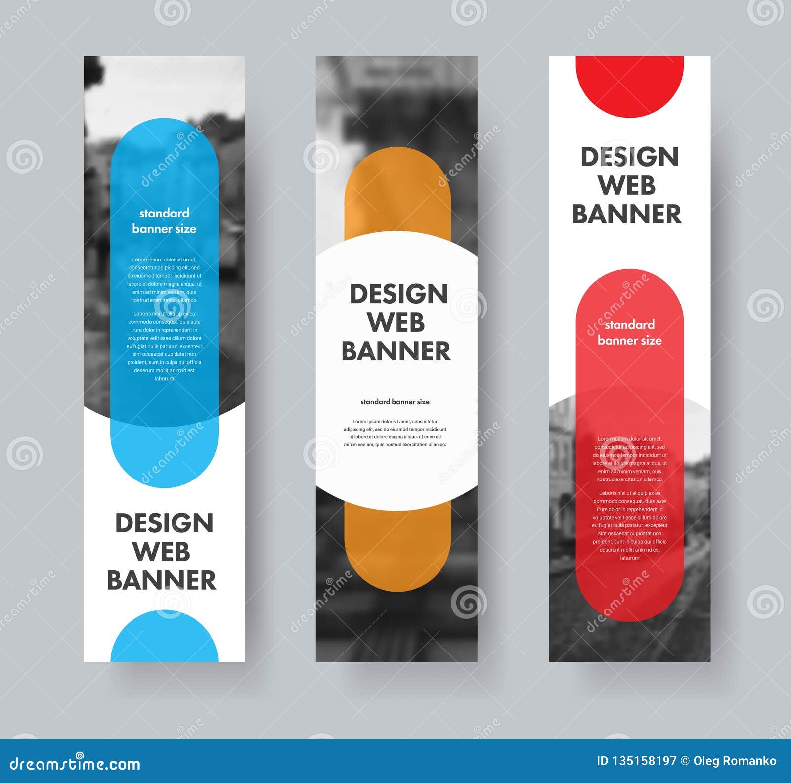 Design of Vector Web Banners with Color Design Elements and a ...