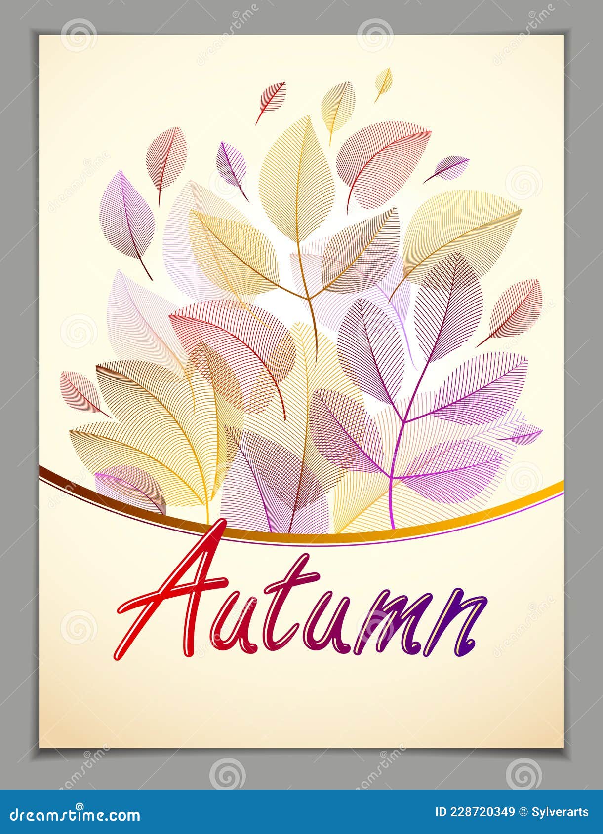 Design Vertical Banner With Autumn Typing Logo Fall Red And Yellow