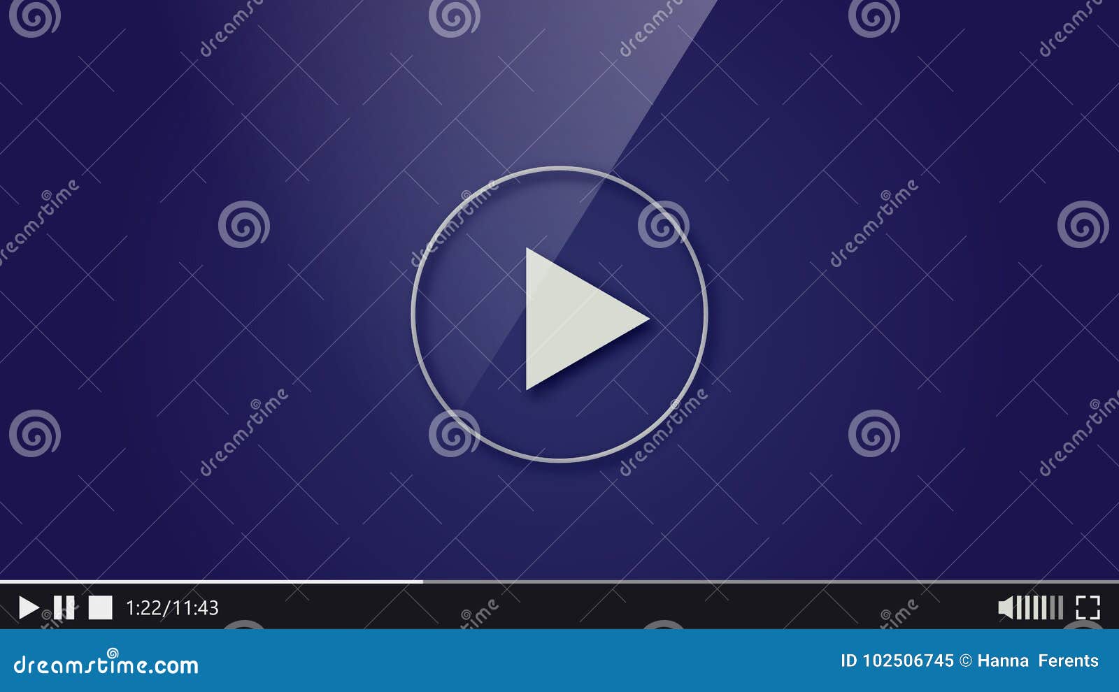 Design of the Video Player. Interface Movie Media Play Bar Stock Vector ...