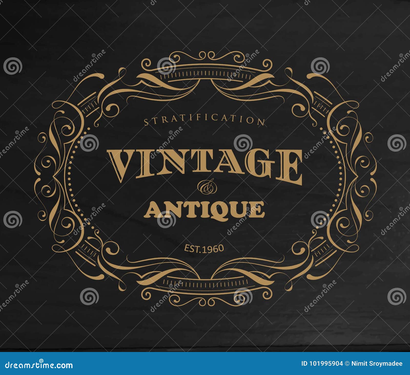 Design Vintage Frame Antique Label Border Vector Stock Vector ...