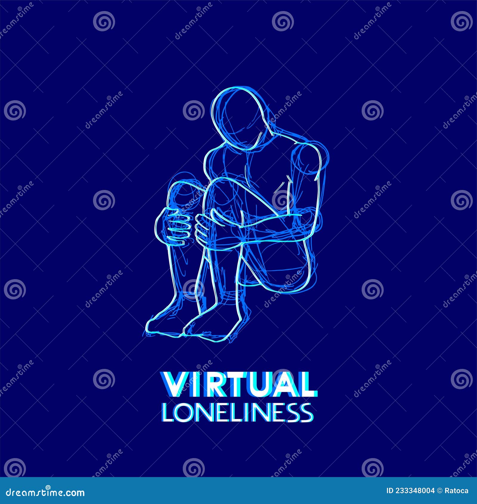 Design of Virtual Loneliness Message Stock Vector - Illustration of ...