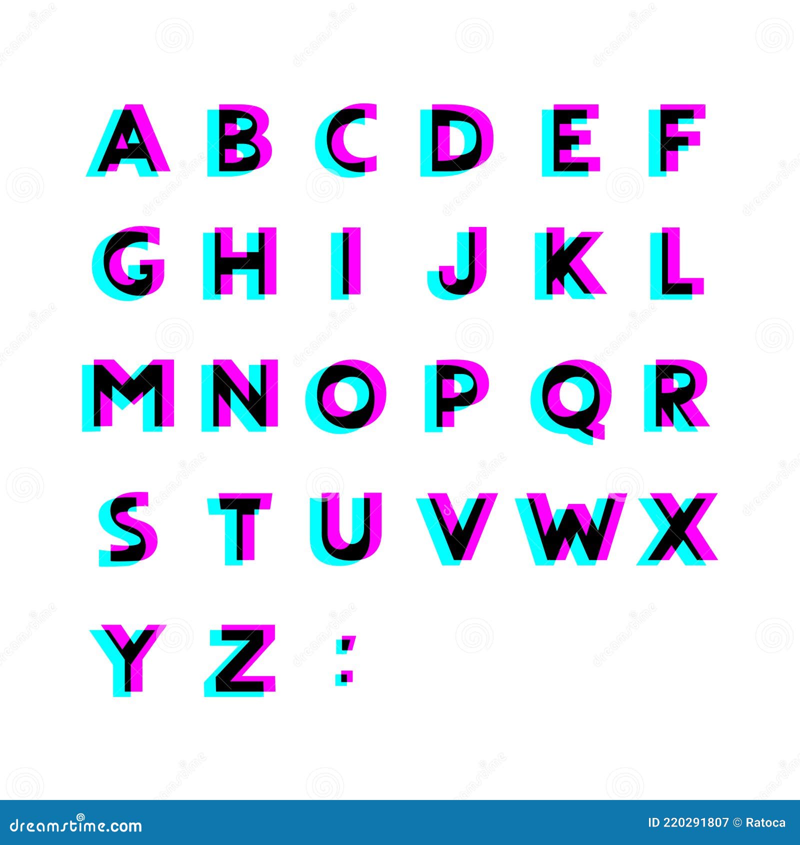 Design of Visual Effect Letters Set Stock Vector - Illustration of ...