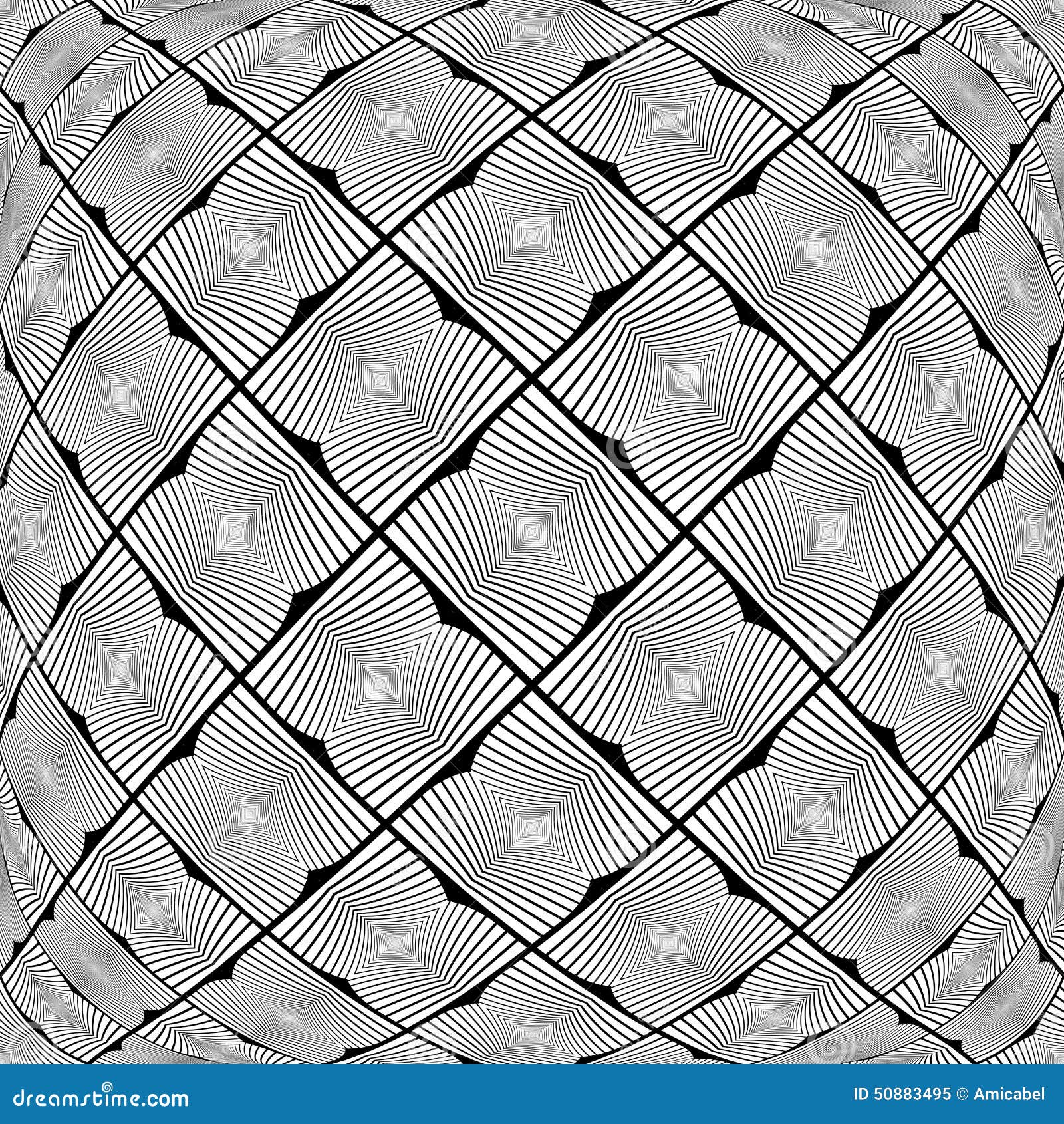 Design Warped Monochrome Geometric Pattern Stock Vector - Illustration ...