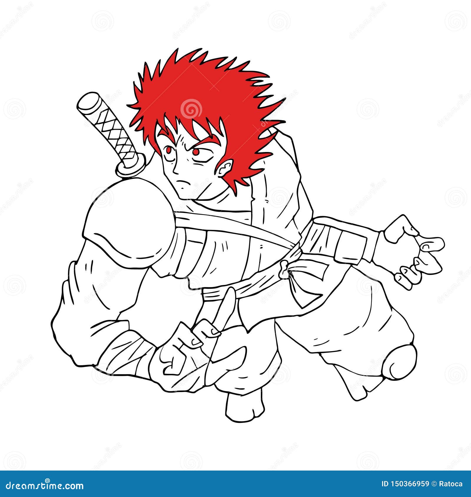 Design of Warrior Attack Draw Stock Vector - Illustration of warrior ...