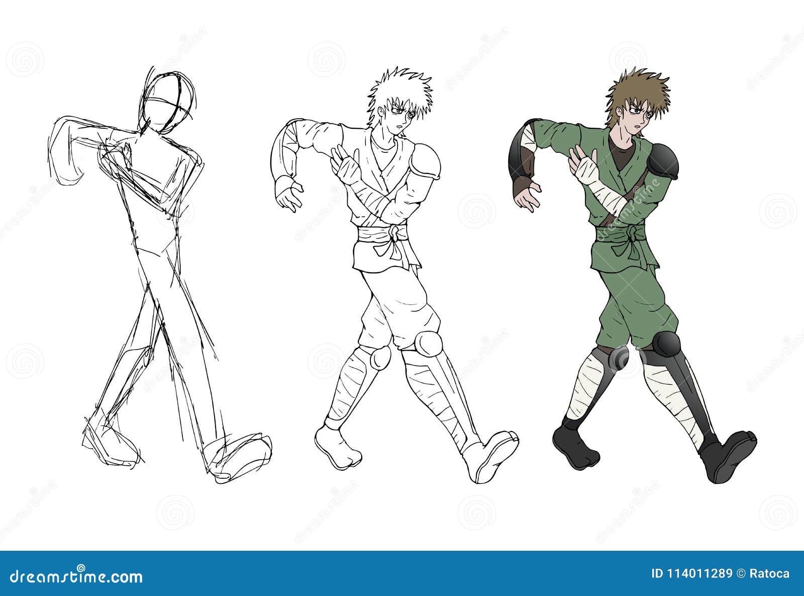 Warrior walking sketch stock vector. Illustration of running - 114011289