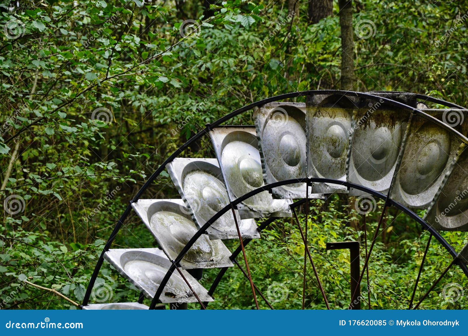 Design of Water Wheel with Blades for Water Pumping Stock Image - Image ...