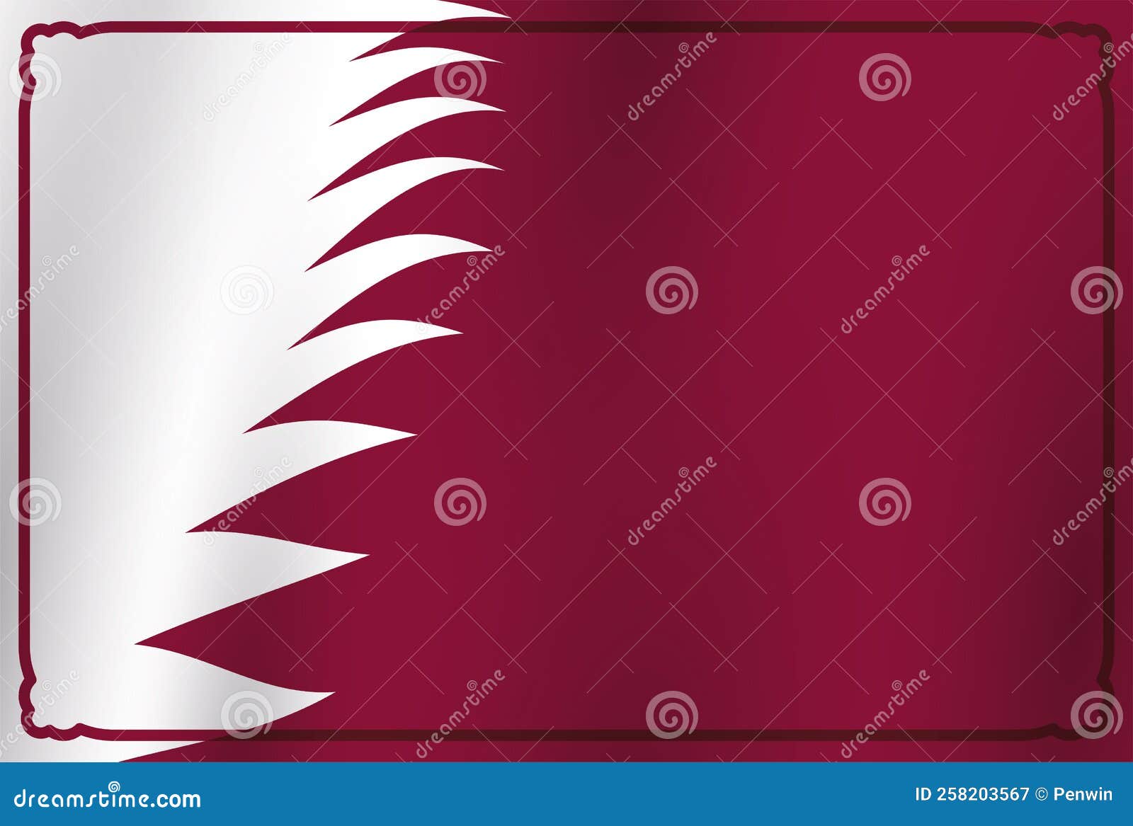 Design with Waving Qatar Flag and Arabian Frame, Vector Illustration ...